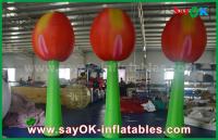 China Giant Red Inflatable Double Flower Stage Decoration with LED Light 210D Oxford Cloth for sale
