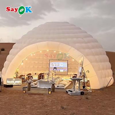 China 8m 26ft Inflatable Igloo Dome Tent Durable Oxford Cloth with Air Blower for Events for sale