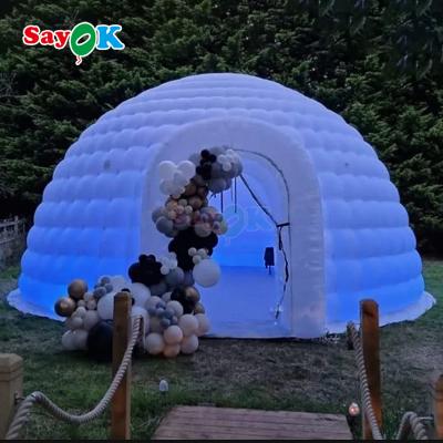 China Waterproof 210D Oxford Cloth Inflatable Igloo Dome Tent 6m 8m 10m with LED Lights and Blower for sale