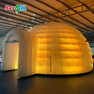 China 8m Waterproof Outdoor Party Event Disco Igloo Dome Inflatable Tent with LED Lights for sale