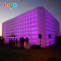 China Inflatable LED Tent 10x10x5m Portable Cube Tent for Outdoor Party Wedding with Colorful Lights for sale