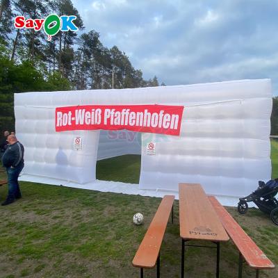 China 8m Large Cube Inflatable Tent LED 80 People Party Event Tent with Air Blower for sale