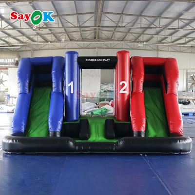 China Commercial Inflatable Combo Slide Double Bounce House 4x4m with LED Lights for Outdoor Party for sale