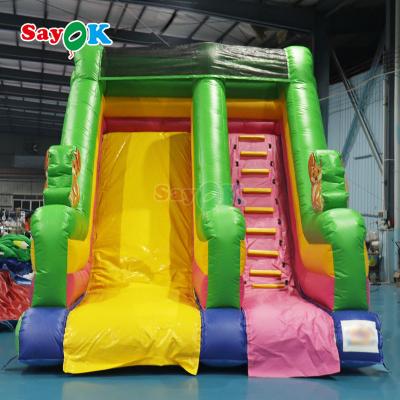 China Sayok Inflatable Swimming Pool Slide PVC Combo 6x4x5m Giant Inflatable Slide Bouncer with LED Lights for sale