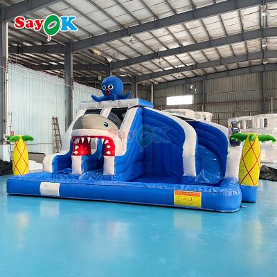 China Commercial Inflatable Water Slide Combo 6x6x4m PVC Bouncer with LED Lights for Party Rental for sale