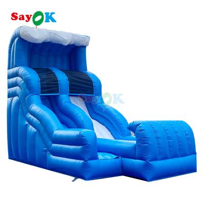 China Commercial Inflatable Water Slide 6x3x5m PVC Outdoor Bounce Slide with LED Lights for Adults for sale