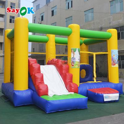 China Sayok Commercial Inflatable Bouncer Slide 5x4x3.5m PVC Bounce House with LED Lights for Party Events for sale