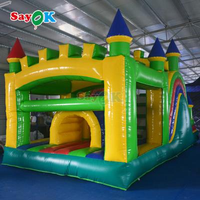China Commercial Inflatable Bounce House with Slide 0.55mm PVC Tarpaulin Outdoor Bouncing Castle for Kids for sale