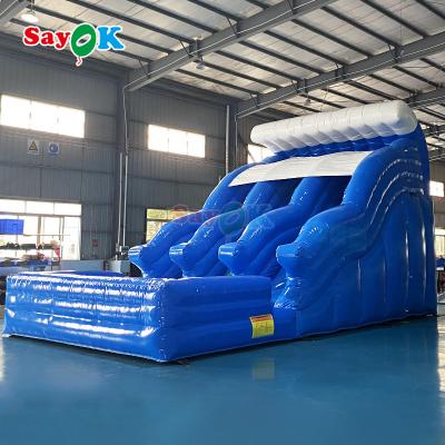 China Custom Commercial Giant Inflatable Water Slide with Pool for Adults 0.55mm PVC for sale