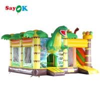 China Commercial PVC Inflatable Bouncy Castle with Slide 0.55mm for Kids Outdoor Play for sale