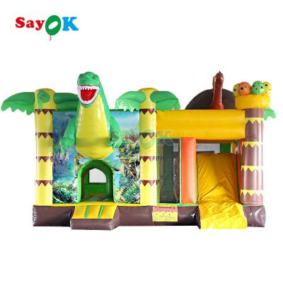 China Commercial PVC Inflatable Bouncy Castle with Slide 0.55mm for Kids Outdoor Play for sale