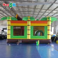 China Commercial PVC Inflatable Bouncy Castle with Slide 0.55mm for Kids Outdoor Play for sale