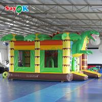 China Commercial PVC Inflatable Bouncy Castle with Slide 0.55mm for Kids Outdoor Play for sale