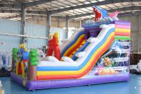 China Custom Printed Inflatable Dry Slide Bouncy Castle 0.55mm PVC for Kids Events for sale