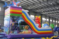 China Custom Printed Inflatable Dry Slide Bouncy Castle 0.55mm PVC for Kids Events for sale