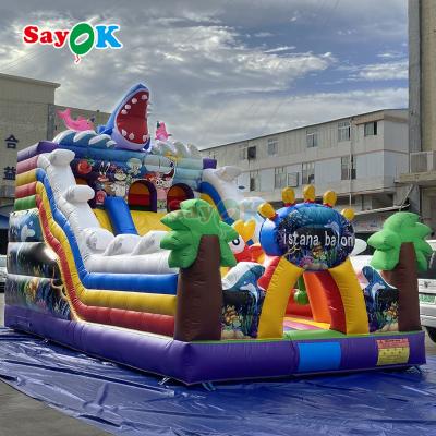 China Factory Wholesale Inflatable Bouncer Castle Slide 0.55mm PVC for Kids Party for sale