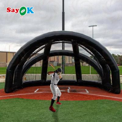 China Inflatable Baseball Batting Cage 12x16x18ft Portable Waterproof PVC Training Net with Blower for sale