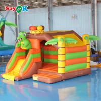China Commercial Inflatable Bouncer Castle with Slide 0.55mm PVC for Kids Outdoor Entertainment for sale