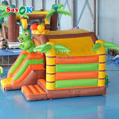 China Commercial Inflatable Bouncer Castle with Slide 0.55mm PVC for Kids Outdoor Entertainment for sale