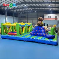 China Commercial Inflatable Obstacle Course Playground 0.55mm PVC for Kids Outdoor Theme Park for sale