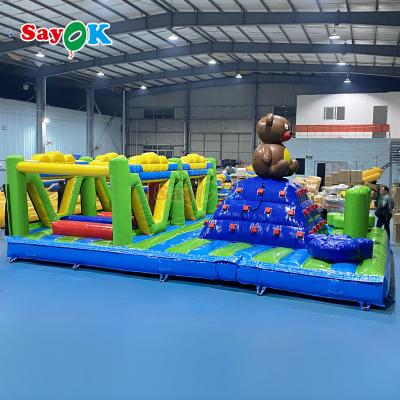 China Commercial Inflatable Obstacle Course Playground 0.55mm PVC for Kids Outdoor Theme Park for sale