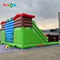 China Colorful Inflatable Obstacle Course Bouncer Castle with Slide 0.55mm PVC for Indoor Outdoor for sale