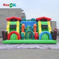 China Colorful Inflatable Obstacle Course Bouncer Castle with Slide 0.55mm PVC for Indoor Outdoor for sale