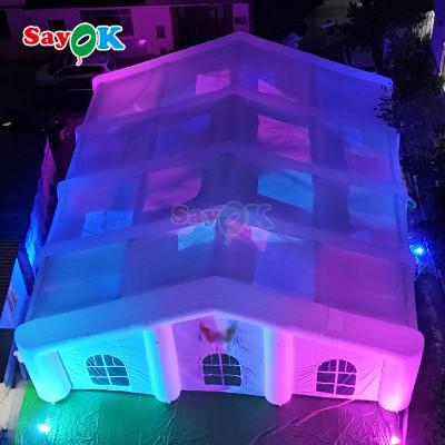 China Weather Resistant Giant Inflatable Air Tent 18m x 15m x 6.5mH for 300 People Events with LED Lighting for sale