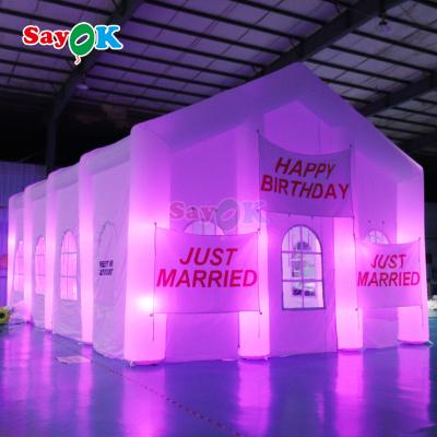 China Portable LED Inflatable Air Tent 12x7x5m Waterproof Oxford Cloth for Outdoor Events for sale