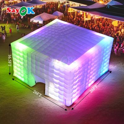 China 8m x 8m Cube Inflatable Air Tent with LED Lighting Durable Oxford Cloth for Outdoor Events for sale