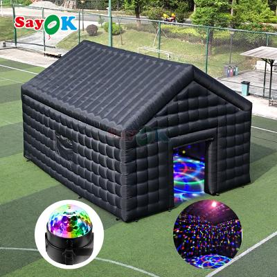 China 8m x 6m x 5m H Black Inflatable Disco Tent Portable Night Club Tent Waterproof UV Resistant for Outdoor Events for sale