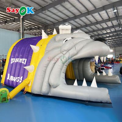 China Custom Inflatable Bulldog Tunnel Tent 6m x 3m x 3mH Flame Retardant UV Resistant for Football Sports for sale