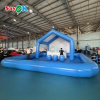 China Inflatable Water Bar 24.6ft x 24.6ft x 13.1ft Durable 0.6mm PVC Tarpaulin Custom Logo Portable Pool Party Bar for sale