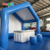 China Inflatable Water Bar 24.6ft x 24.6ft x 13.1ft Durable 0.6mm PVC Tarpaulin Custom Logo Portable Pool Party Bar for sale