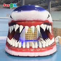 China Customized Inflatable Shark Tunnel Entrance 5x5x5m for Outdoor Pool Party Commercial Event for sale