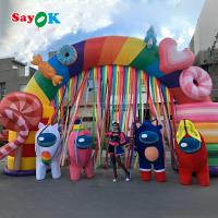 China Custom Waterproof Inflatable Birthday Arch 6x3m with LED Lighting for Outdoor Events for sale
