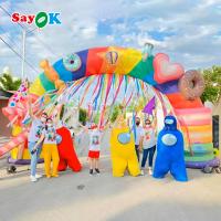 China Custom Waterproof Inflatable Birthday Arch 6x3m with LED Lighting for Outdoor Events for sale