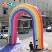 China Custom Waterproof Inflatable Rainbow Arch 6.45x7.36m with Logo Printing for Outdoor Events for sale