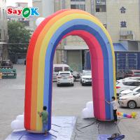 China Custom Waterproof Inflatable Rainbow Arch 6.45x7.36m with Logo Printing for Outdoor Events for sale