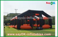 China Inflatable House Tent 20m Orange Black Oxford Cloth Outdoor Event Air Tent with Blower for sale