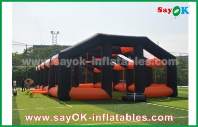 China Inflatable House Tent 20m Orange Black Oxford Cloth Outdoor Event Air Tent with Blower for sale