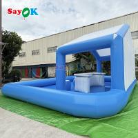 China Inflatable Water Bar 24.6ft x 24.6ft x 13.1ft Durable 0.6mm PVC Tarpaulin Custom Logo Portable Pool Party Bar for sale