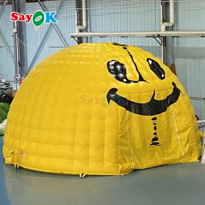 China Custom Printed PVC Inflatable Dome Tent with LED Light for Outdoor Events in 6m x 6m Size for sale