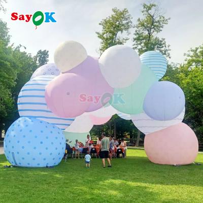 China Custom Cloud Theme Inflatable Tent with LED Lighting for Outdoor Events and Brand Promotions for sale