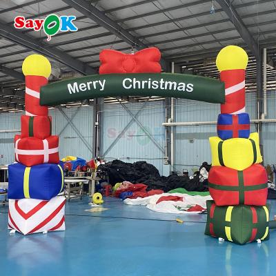 China Custom Christmas Gift Box Inflatable Arch Entrance for Outdoor Events and Festivals Decorations for sale