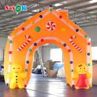 China Custom Gingerbread House Inflatable Arch for Christmas Decorations & Events for sale