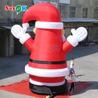China Giant Inflatable Santa Claus Outdoor Christmas Inflatables Decoration with LED Lights for sale