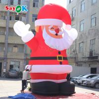 China Giant Inflatable Santa Claus Outdoor Christmas Inflatables Decoration with LED Lights for sale