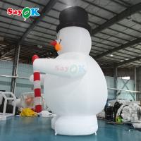 China 6m Inflatable Snowman with Candy Cane for Outdoor Christmas Decoration for sale
