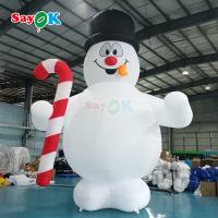 China 6m Inflatable Snowman with Candy Cane for Outdoor Christmas Decoration for sale